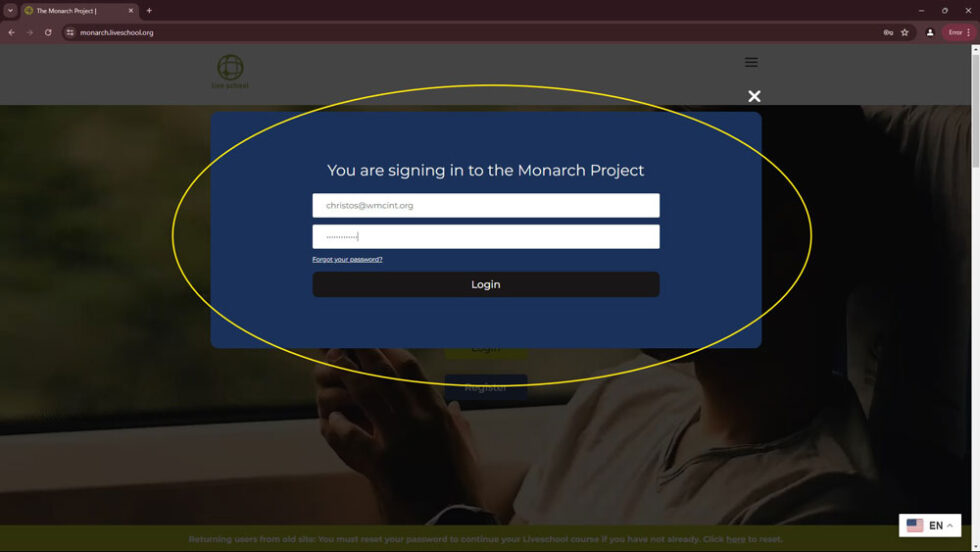 How to Login | The Monarch Project
